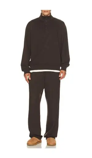 Reigning Champ Midweight Terry Standard Button Mockneck In Brown