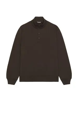 Reigning Champ Midweight Terry Standard Button Mockneck In Brown