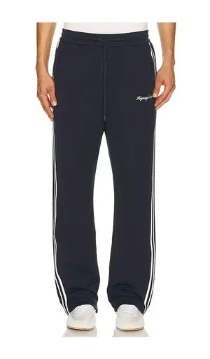 Reigning Champ Poly Pique Campo Standard Track Pant In Blue - Navy