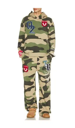 True Religion Logo Patch Baggy Sweats In Green