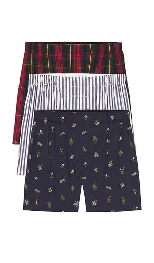 Polo Ralph Lauren Classic Fit Cotton 3 Pack Woven Boxers - Multi