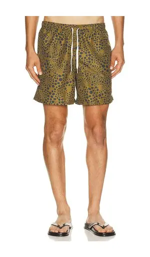 BATHER Croc Speckle Swim Trunk - Brown