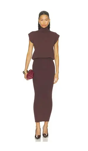 ALL THE WAYS Graham Knit Maxi Dress - Brown