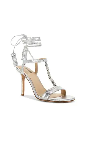 L'Agence Bond Sandal In Metallic Silver