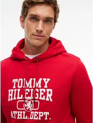 Tommy Hilfiger Athletic Department Logo Hoodie - Medium Red