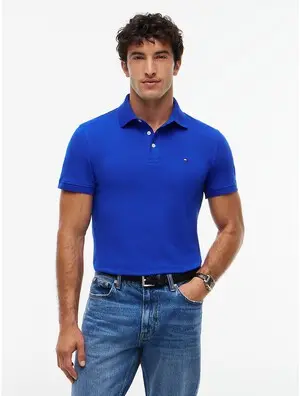 Tommy Hilfiger Slim Fit Stretch Pique Polo - Cobalt