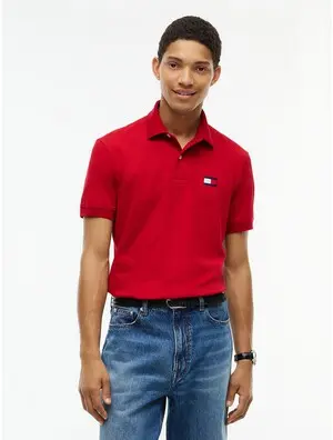 Tommy Hilfiger Regular Fit Flag Logo Polo - Medium Red