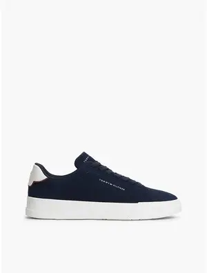 Tommy Hilfiger Tommy Logo Suede Court Sneaker - Navy
