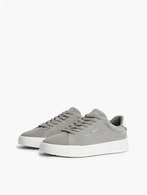 Tommy Hilfiger Tommy Logo Suede Court Sneaker - Hydrogen Grey