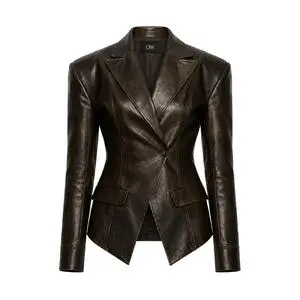 OW Kaya Faux Leather Blazer Jacket