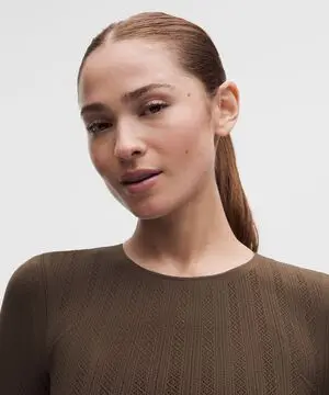 Lululemon Revealknit Pointelle Long-sleeve Shirt - Walnut Crunch