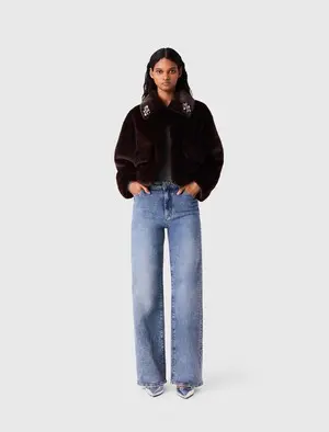 Maje Short Faux Fur Jacket