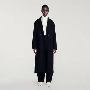 Sandro Double-faced Coat With Studs