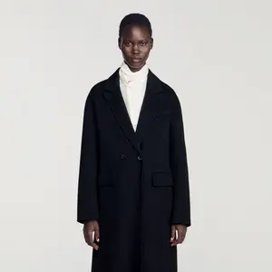 Sandro Double-faced Coat With Studs