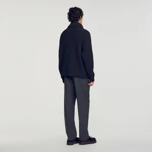 Sandro Textured Wool Zip-up Cardigan