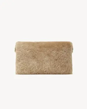 Saint Laurent Cassandre Large Envelope Pouch In Shearling