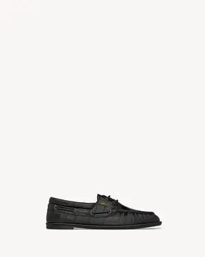 Saint Laurent Le Loafer Boat Shoes In Hagfish