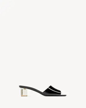 Saint Laurent Sip Mule Sandals In Patent Leather