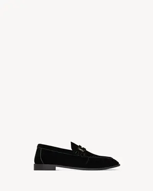 Saint Laurent Le Loafer Supple In Velvet - Black