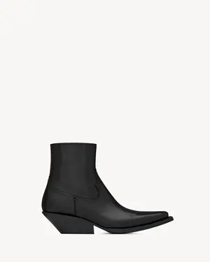 Saint Laurent Dylan Booties In Smooth Leather