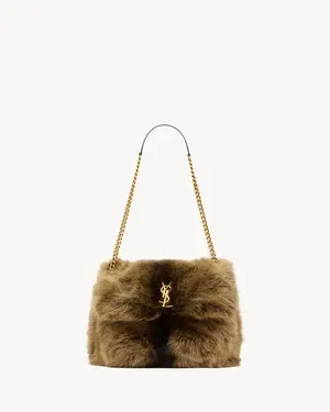 Saint Laurent Niki Medium In Shearling - Dark Hazelnut