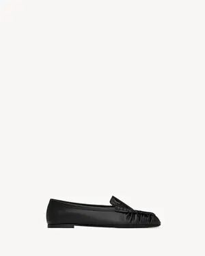 Saint Laurent Loaferino Ballerinas In Smooth Leather - Black