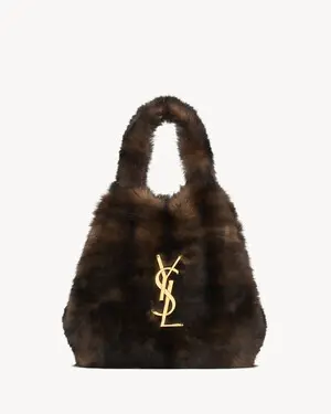 Saint Laurent Icare In Shearling - Deep Brown