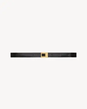 Saint Laurent La 76 Belt In Brushed Leather - Black