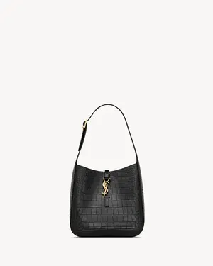 Saint Laurent Le 5 À 7 Supple Small In Crocodile-embossed Leather
