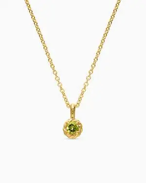 David Yurman Cable Collectibles® Teen Birthstone Necklace In 18k Yellow Gold With - Peridot