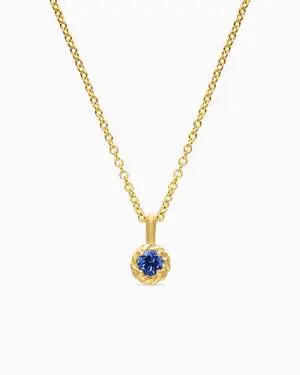David Yurman Cable Collectibles® Teen Birthstone Necklace In 18k Yellow Gold With - Sapphire