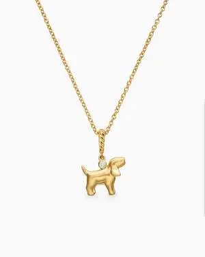 David Yurman Cable Collectibles® Teen Dog Necklace In 18k Yellow Gold With - Diamond