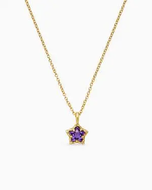 David Yurman Cable Collectibles® Teen Star Necklace In 18k Yellow Gold With - Amethyst
