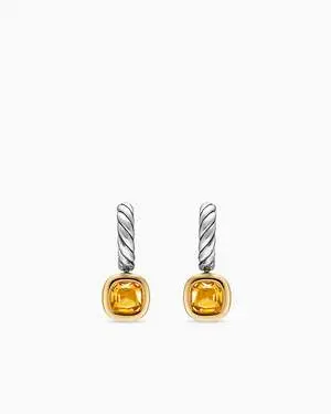 David Yurman Dy Mercer® Color Drop Earrings In Sterling Silver With 14k Yellow Gold And - Citrine