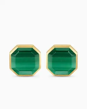 David Yurman Streamline® Cufflinks In Sterling Silver With 14k Yellow Gold And - Malachite
