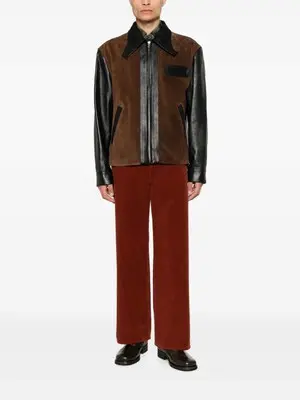 Marni Leather Jacket With Suede Front Panel