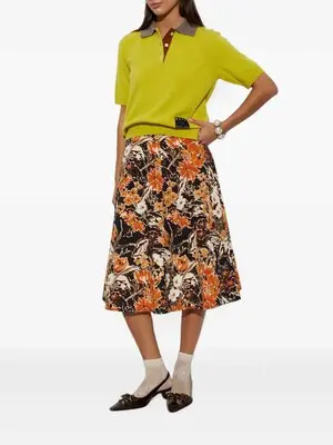 Marni Floral Print Midi Skirt