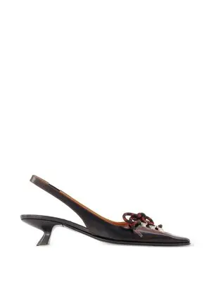 Marni Lace-up Slingback Pumps - Black