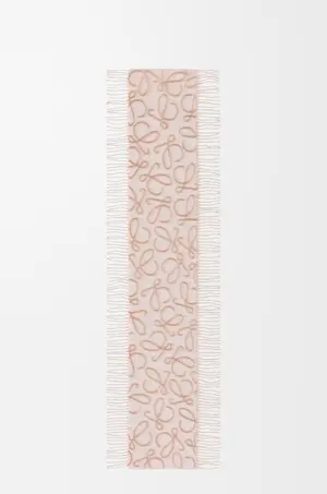 Loewe Scarf In Alpaca And Wool - Beige/white