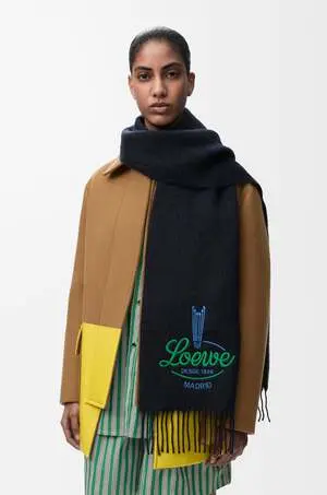 Loewe Scarf In Alpaca Dark Navy
