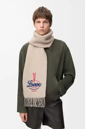 Loewe Scarf In Alpaca - Light Beige