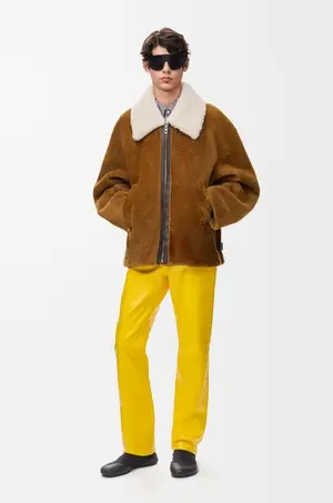 Loewe Jacket In Shearling - Camel