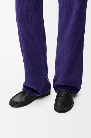 Loewe Double L Loafer In Soft Leather Skin - Black