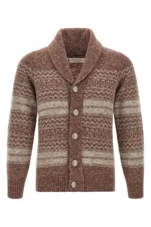 Brunello Cucinelli Nordic Jacquard' Cardigan - Brown