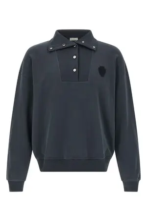 Brunello Cucinelli Smooth' Sweatshirt - Blue