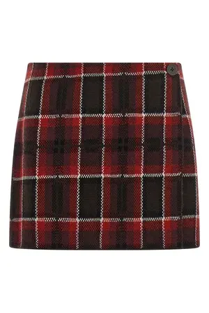 Guest In Residence Tartan Skirt - Red