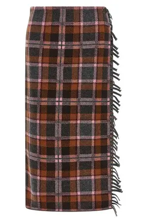 Guest In Residence Tartan Wrap' Skirt - Brown