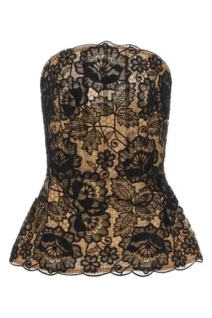 Elie Saab Guipure Lace Corset - Black