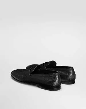 Dolce & Gabbana Ostrich Leather Slippers
