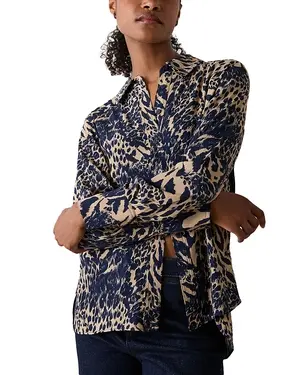 Whistles Textured Shirttail Hem Blouse